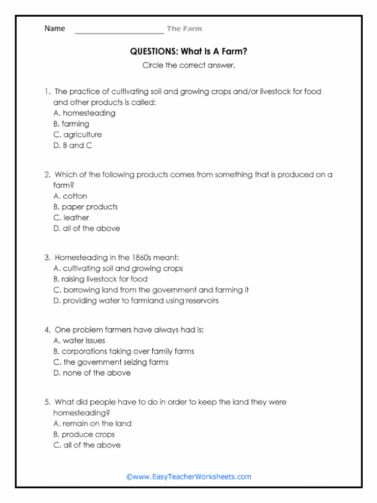 Farm Questions | PDF