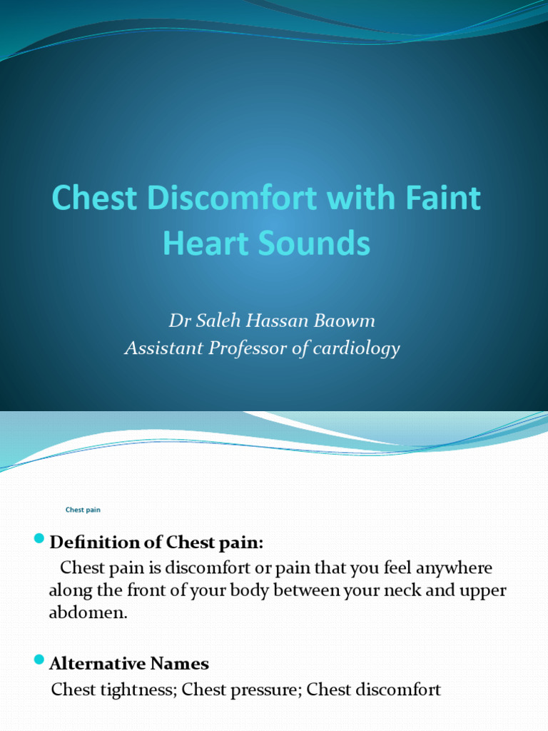 Chest Discomfort With Faint Heart Sounds | Download Free PDF | Heart ...