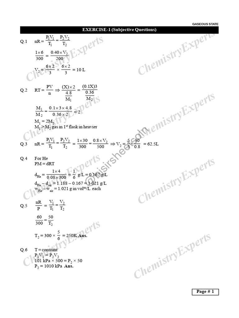 Gaseous State | PDF | Physics | Phases Of Matter