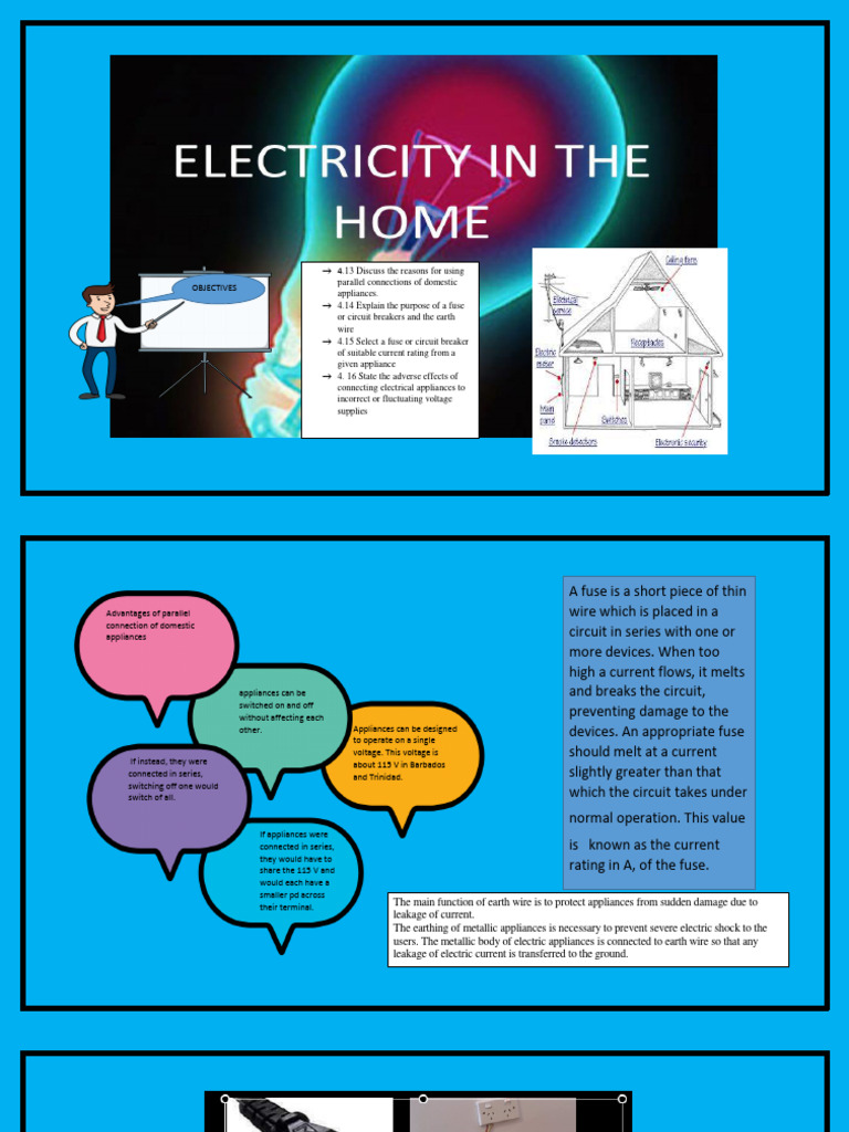Infographics ELECTRICITY IN THE HOME | PDF | Fuse (Electrical) | Components