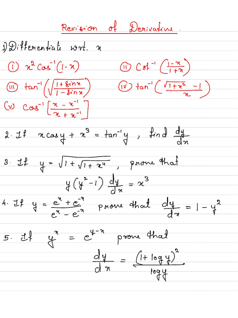 Derivative Calculus Proofs and Solutions | PDF