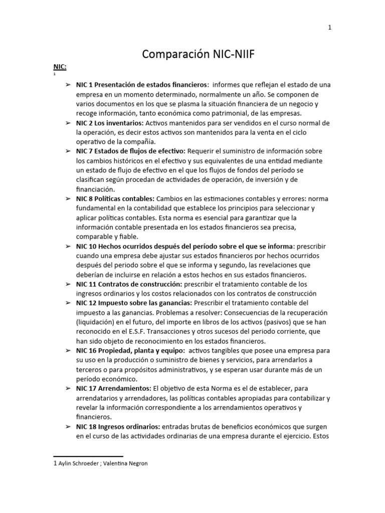 Comparación NIC-NIIF | PDF | normas internacionales de INFORMACION ...