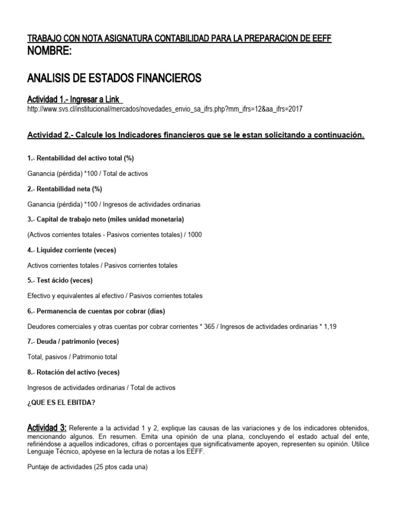 ANALISIS FINANCIERO CMF | PDF | Capital de trabajo | Liquidez de mercado