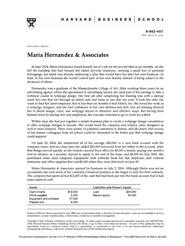 Case-Maria Hernandez & Associates | PDF