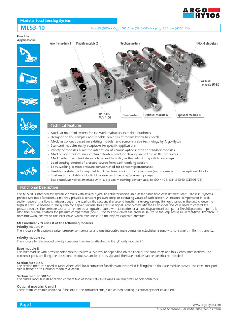 Datasheet MLS3-10 Ha0055 EN | PDF | Pump | Mechanical Engineering