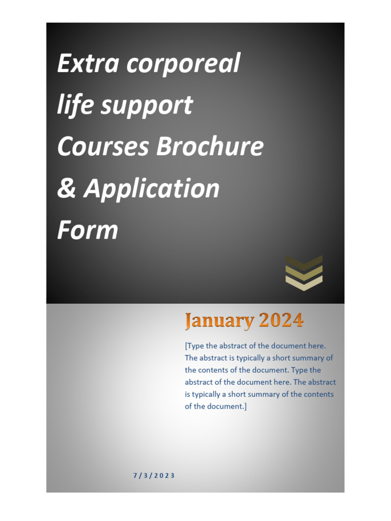 ECMO Fellowship Course Details 2024 | PDF | Doctor Of Medicine ...