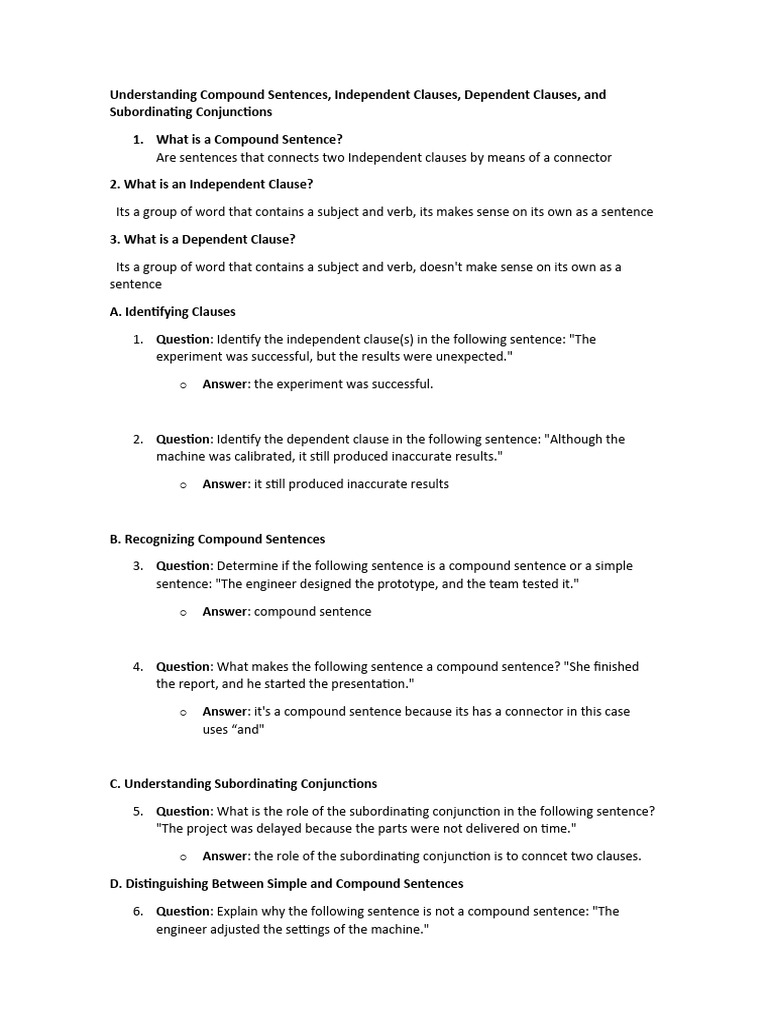 Compound Sentence | Download Free PDF | Sentence (Linguistics) | Language Mechanics