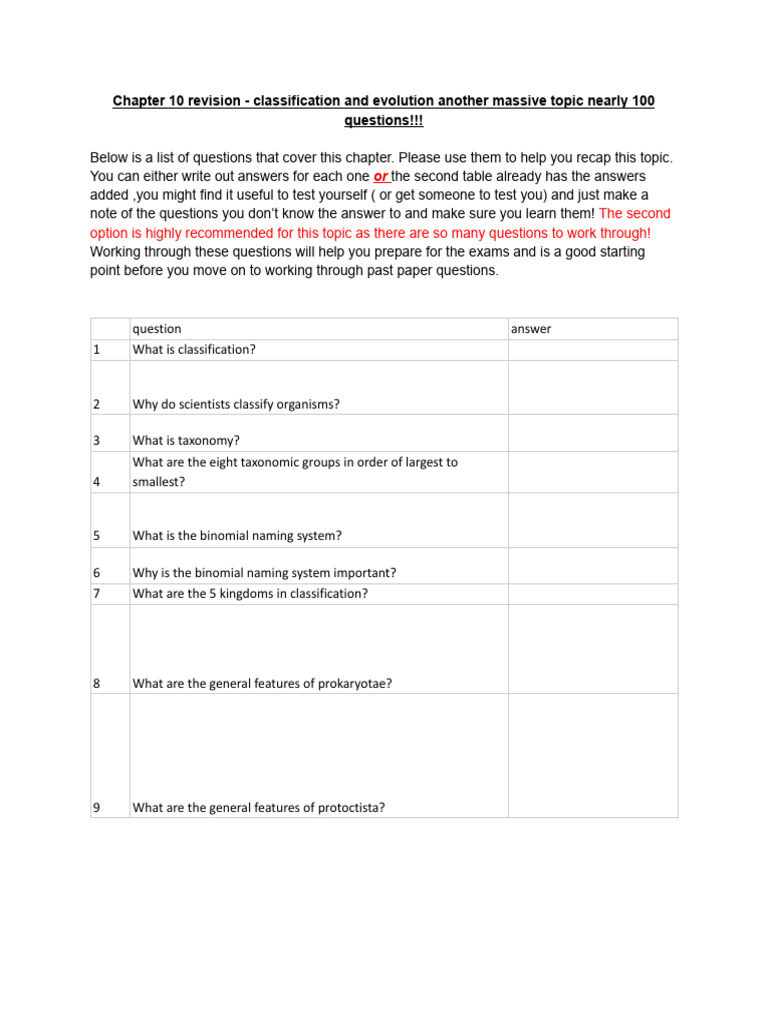 Chapter 10: Classification & Evolution Quiz | PDF | Reproduction | Genetics