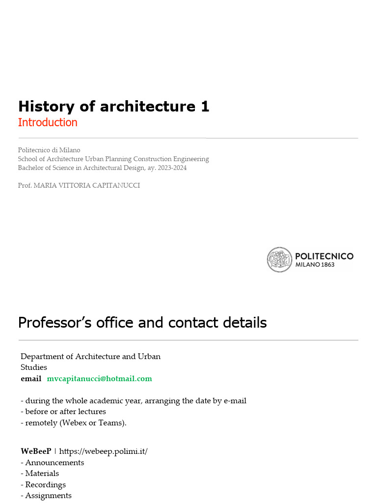 History of Architecture 1 - Introduction | PDF | Art | History
