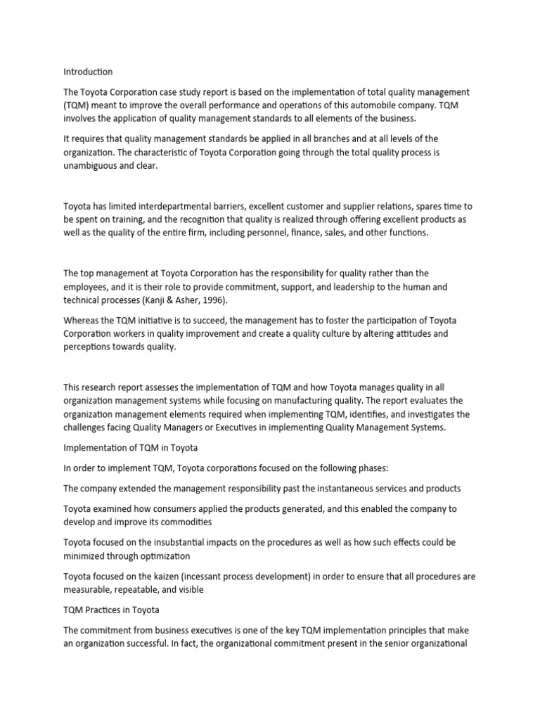 Toyota | PDF | Lean Manufacturing | Quality Management