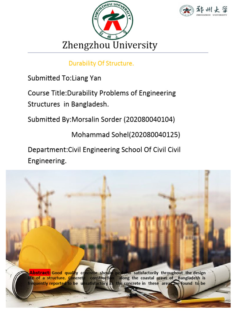 Durability Issues of Concrete in Bangladesh | PDF | Corrosion | Concrete
