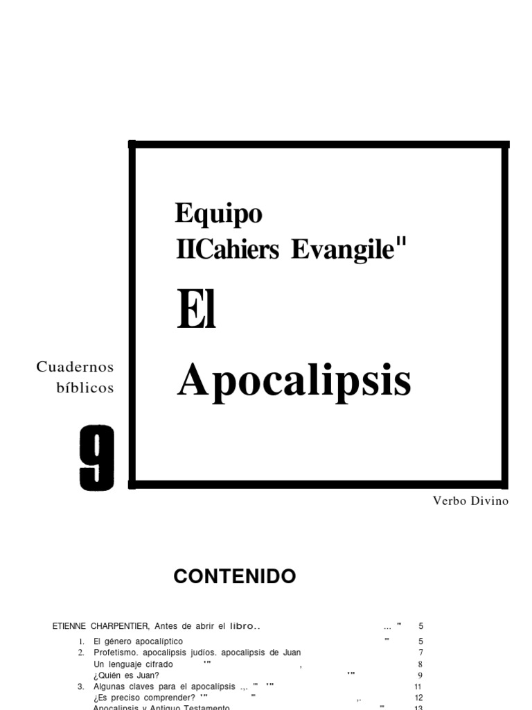 009 El Apocalipsis - Equipo Cahiers Evangile | Descargar gratis PDF | Libro de revelación | Juan ...