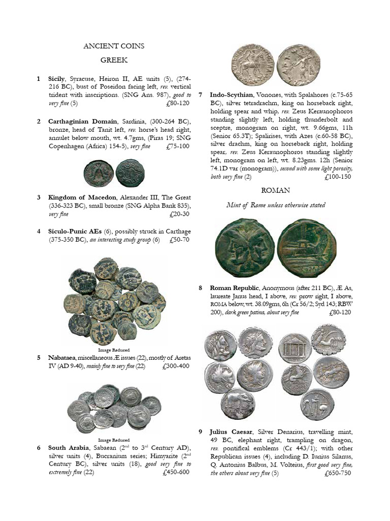 ANCIENT COINS GREEK ROMAN Mint of Rome Unless Otherwise Stated ...