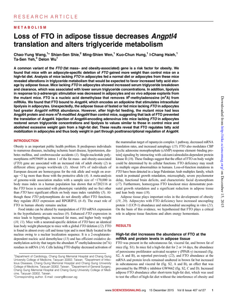 Pcos Fto 10 | PDF | Adipose Tissue | Adipocyte