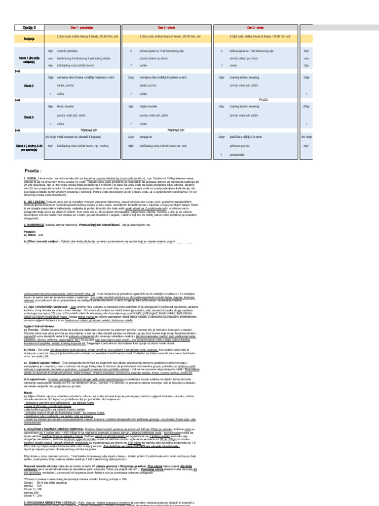 Plan Ishrane - Zorica A | PDF