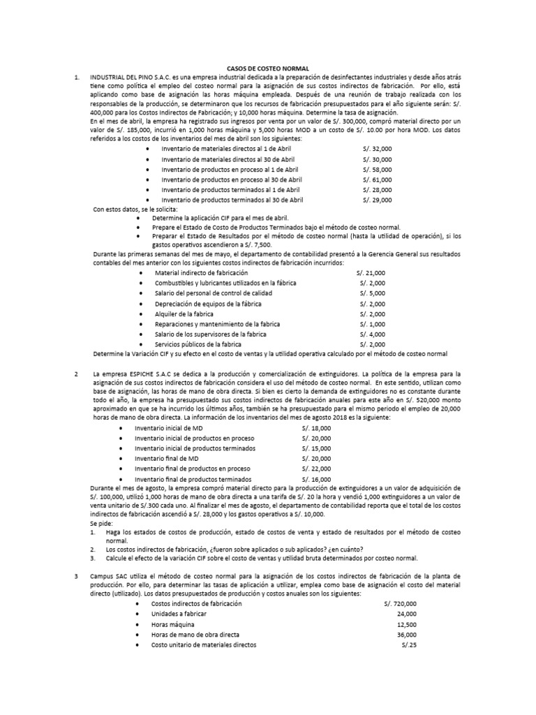 Costeo Normal Vs Costeo Real | PDF | Presupuesto | Depreciación