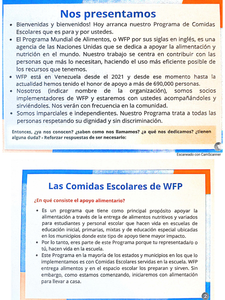 Guía de Socialización Del Programa WFP | PDF