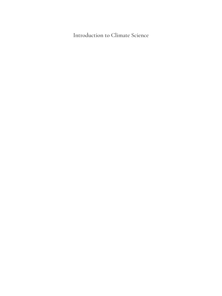 Introduction To Climate Science Author Andreas Schmittner | PDF | Earth ...