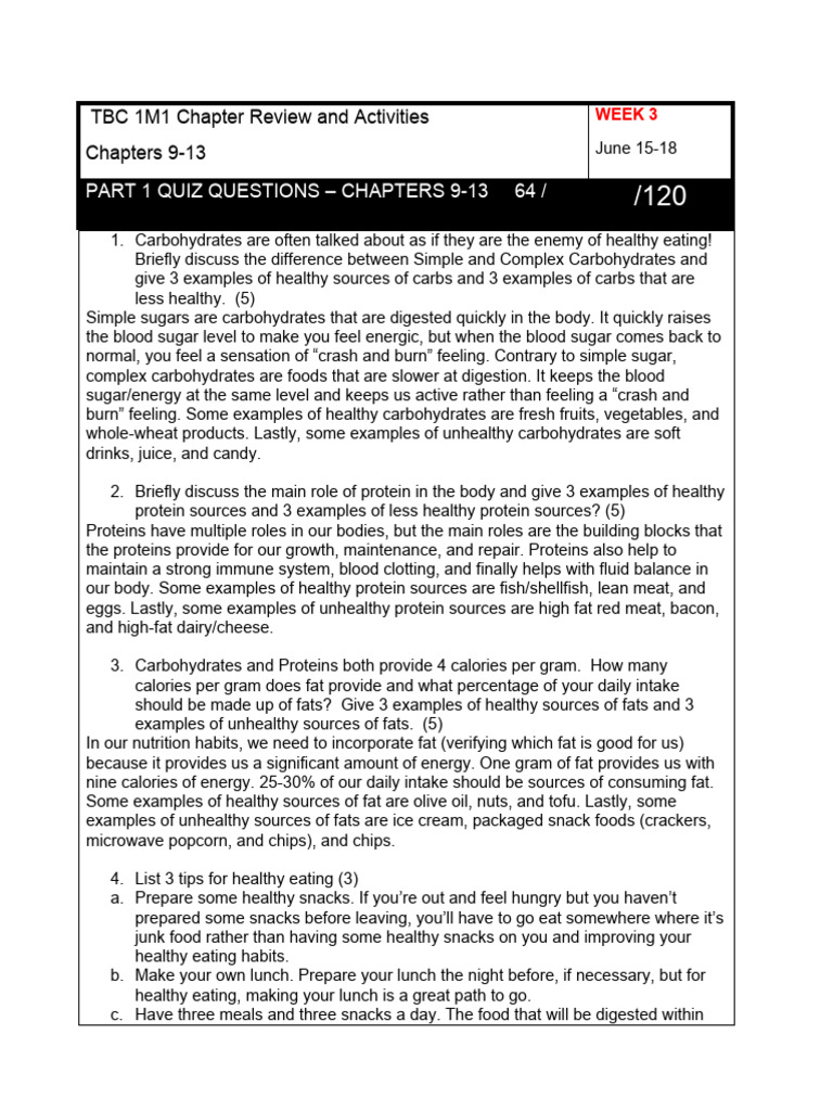 Chapter Review and Activities Week 3 | Download Free PDF | Stress (Biology) | Sleep