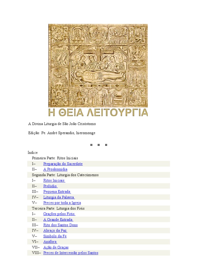 Divina Liturgia de São João Crisóstomo | PDF | Padre | Santo