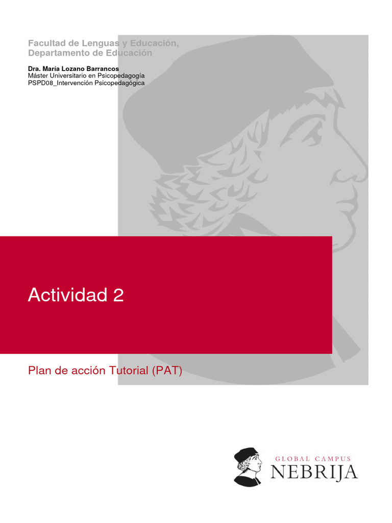 Actividad 2 - Plan de Acción Tutorial | PDF | Evaluación | Cuestionario