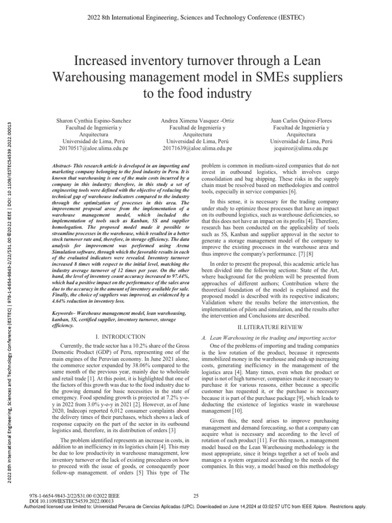 Increased Inventory Turnover Through A Lean Warehousing Management ... Increased Inventory Turnover Through A Lean Warehousing Management ...