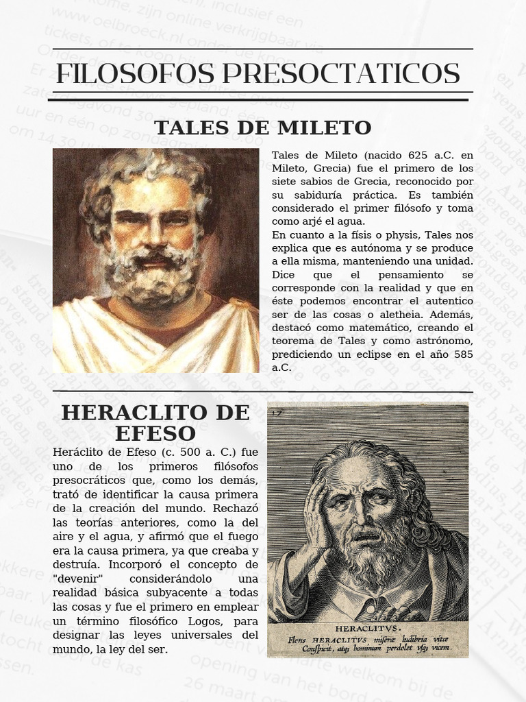 Poster Infografico Sobre Dos Filósofos Presocraticos | PDF | Filosofía ...