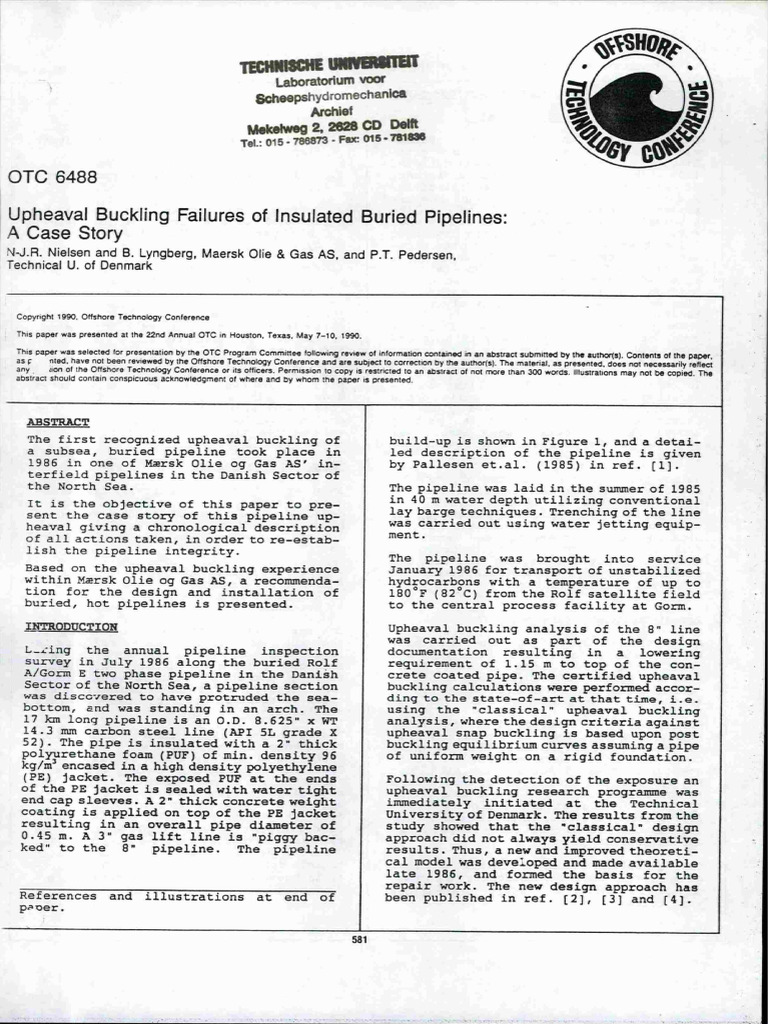 Paper - Otc 6488 | PDF | Buckling | Bending