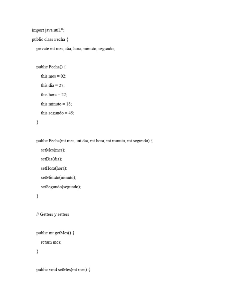 Clase Java para Manejo de Fechas | PDF