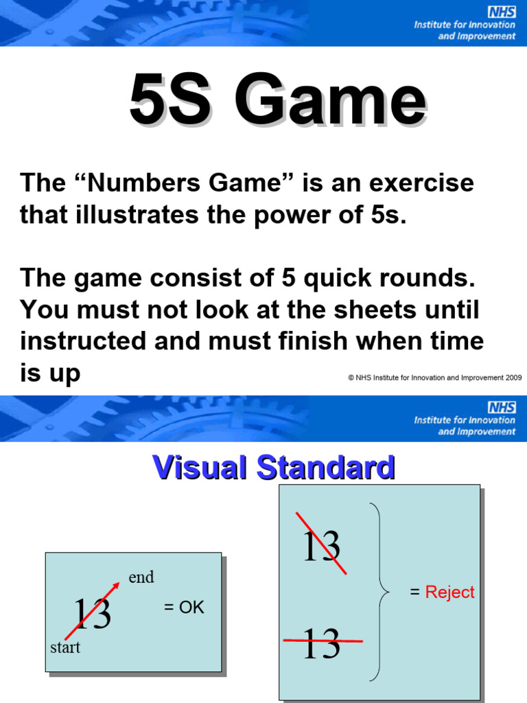 Productive Community Services 5S Number Game | PDF