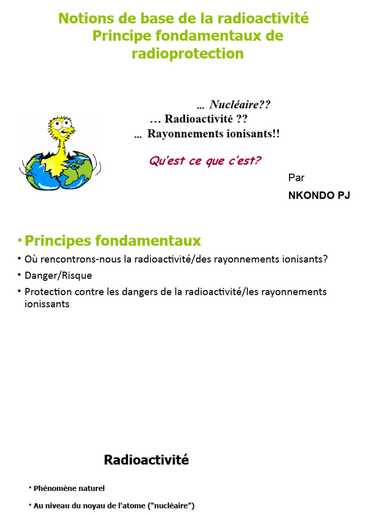 Notions de Base de La Radioactivité Principe Fondamentaux de ...