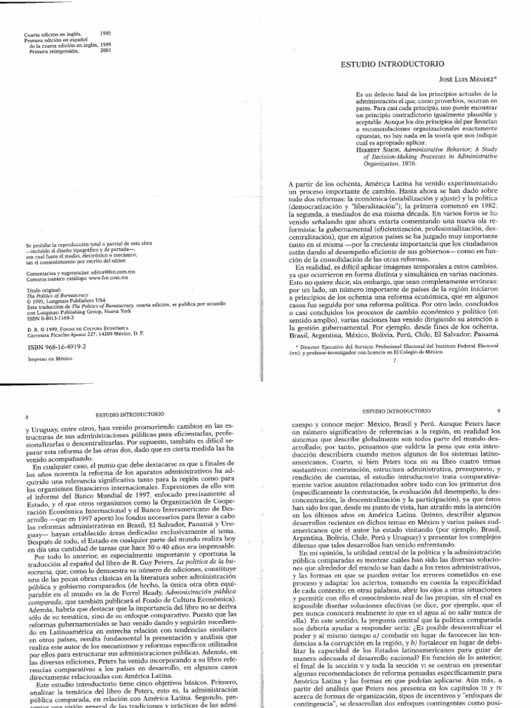 Scan Libro La Politica de La Burocracia | PDF