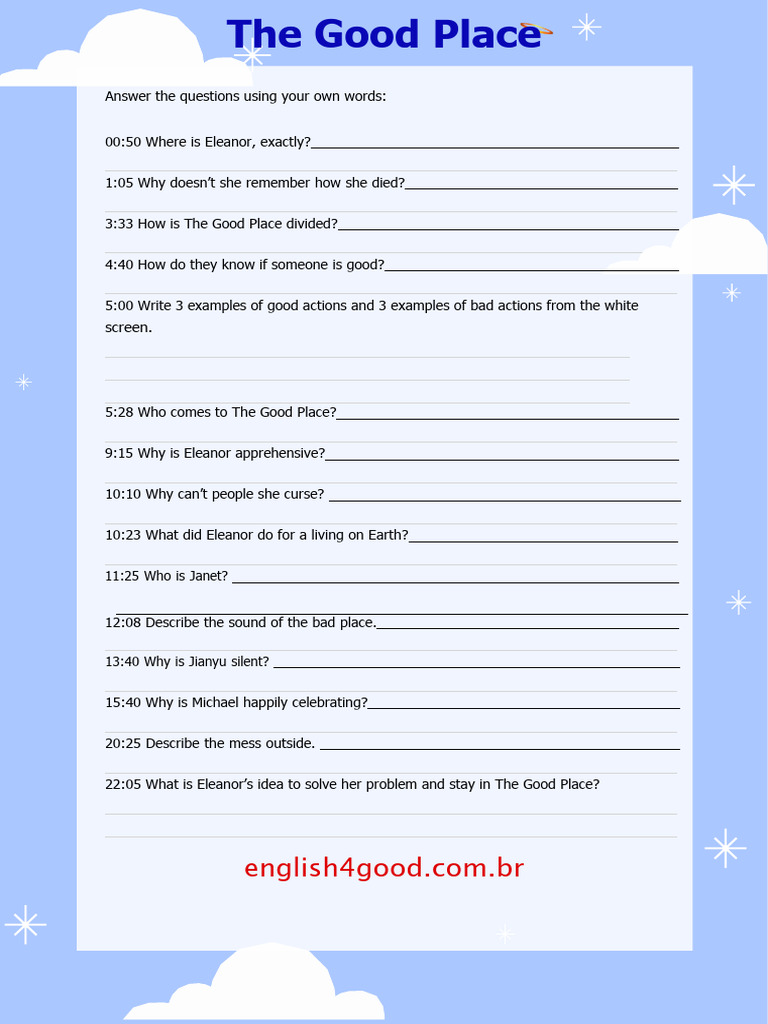 The Good Place S1E1 | PDF | Art | Religion & Spirituality