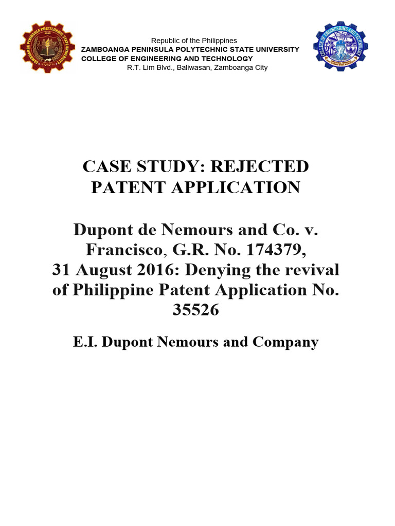 G7 Case Study Rejected Patent Application | PDF | Patent | Priority Right