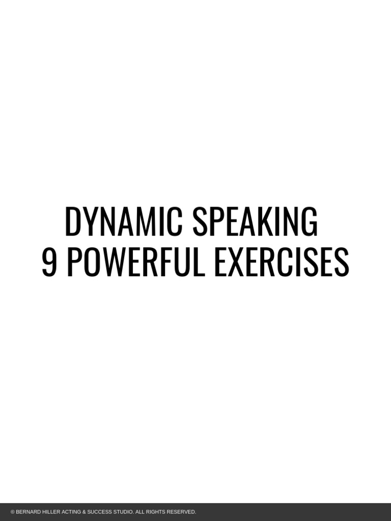 Dynamic Speaking: 9 Essential Exercises | PDF | Human Voice | Human ...