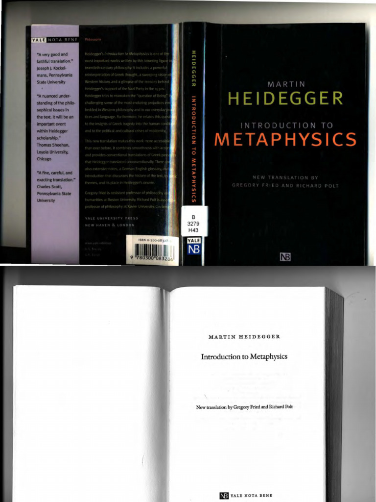 Introduction To Metaphysics, Martin Heidegger | PDF | Martin Heidegger | Translations