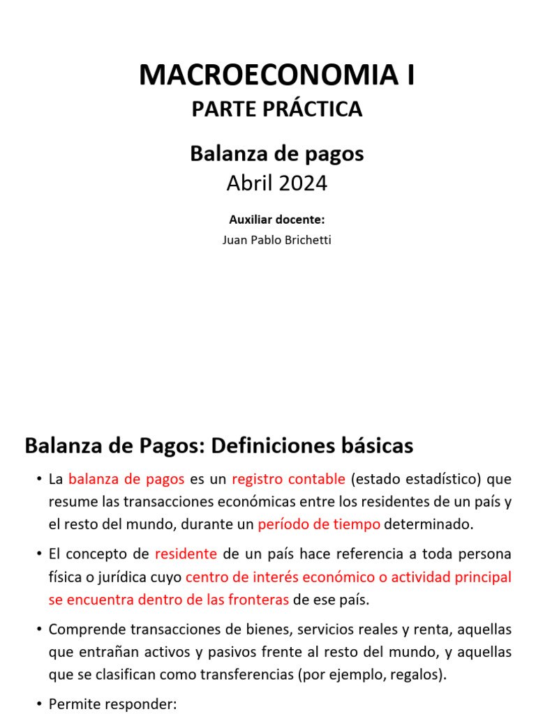 Guia Resolución TP3 Balanza de Pagos | PDF | Balance de pagos | Tipo de cambio