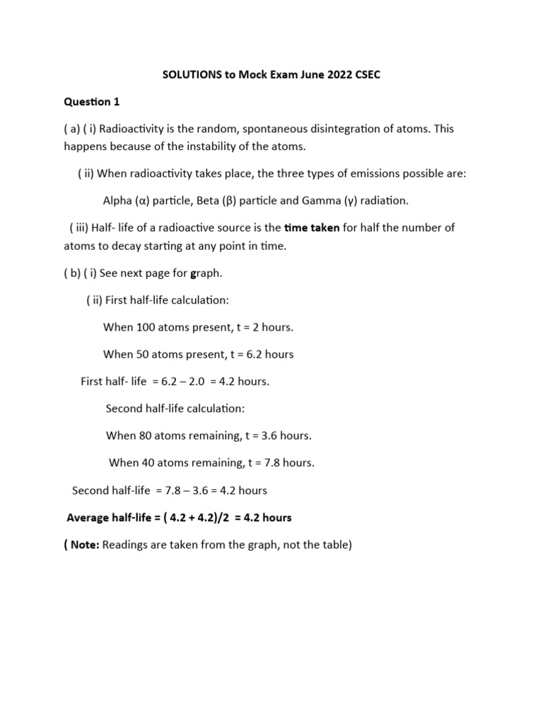 CSEC June 2022 Exam Solutions | PDF | Sound | Temperature