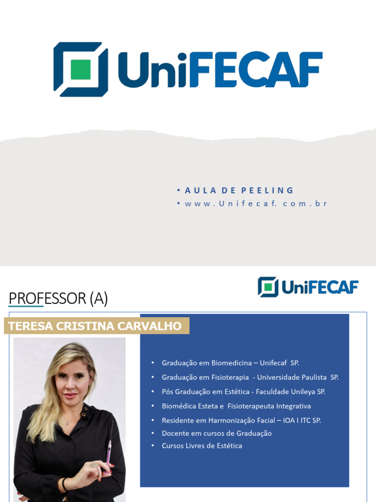 Aula 3 Peeling Unif e Caf | PDF | Ph | Pele