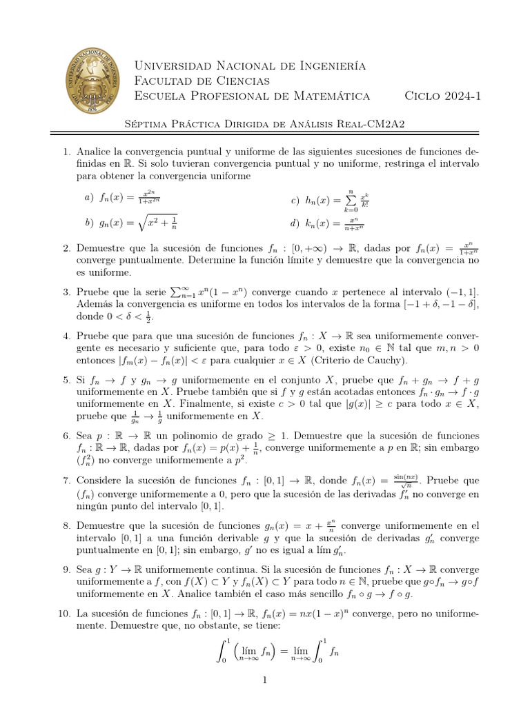 PD7 Analisis Real | PDF | Estructuras matemáticas | Análisis matemático