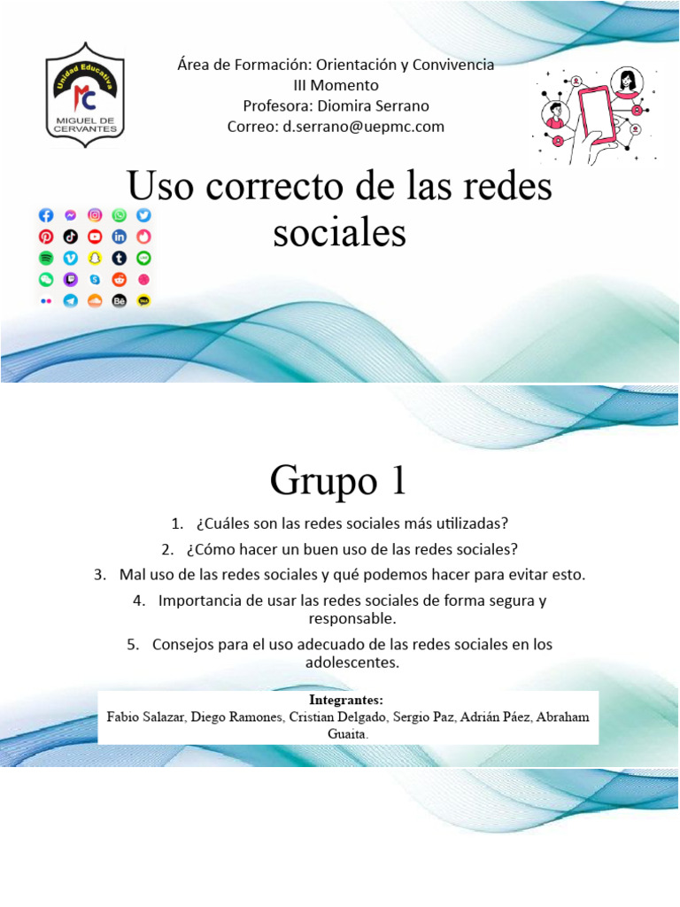 Uso Correcto de Las Redes Sociales - REVISADA | PDF