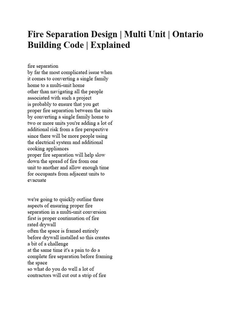 Fire Separation Design | PDF