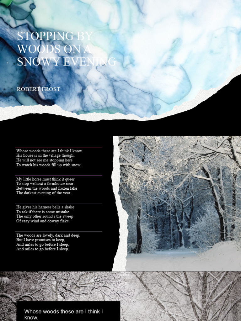 Stopping by Woods On A Snowy Evening | PDF | Poetry