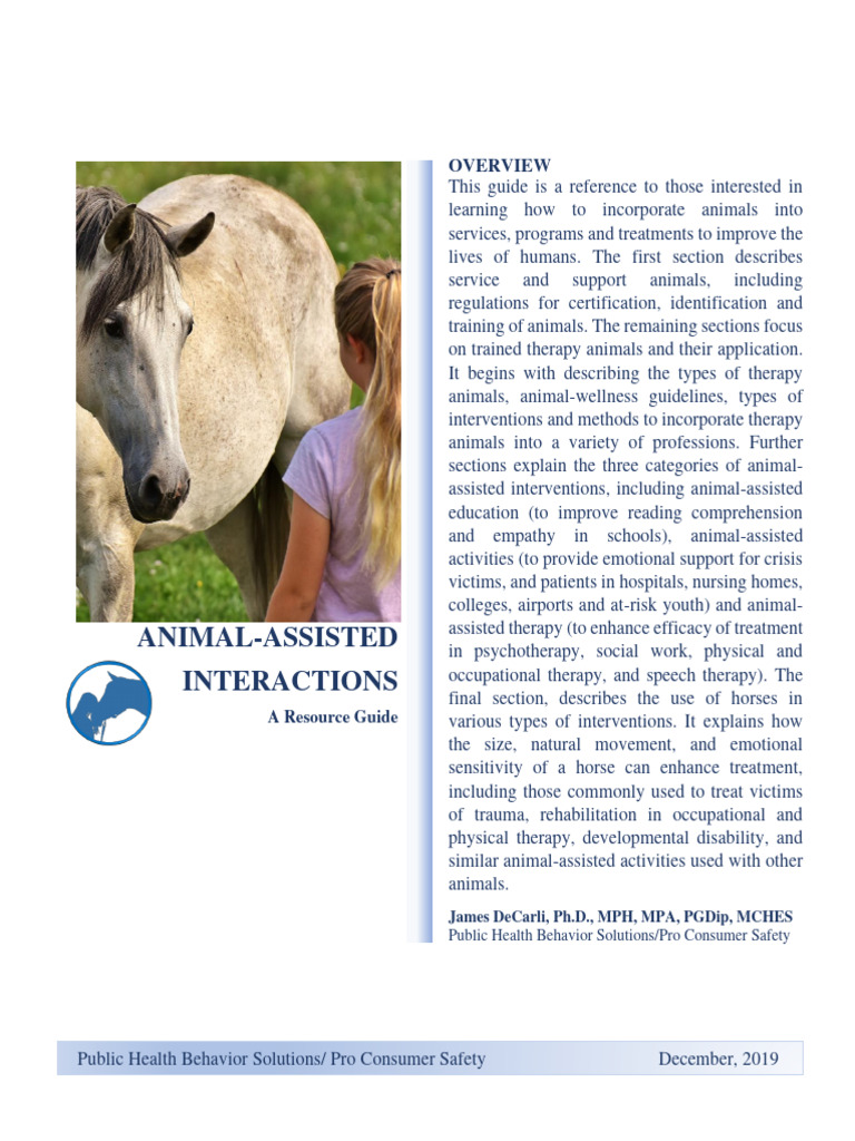 Animal-Assisted Therapy Certification Guide | PDF | Psychotherapy ...