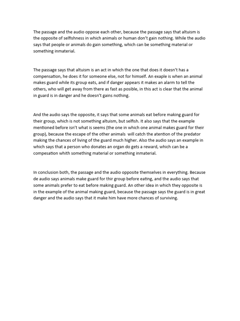 The passage and the audio oppose each other | PDF