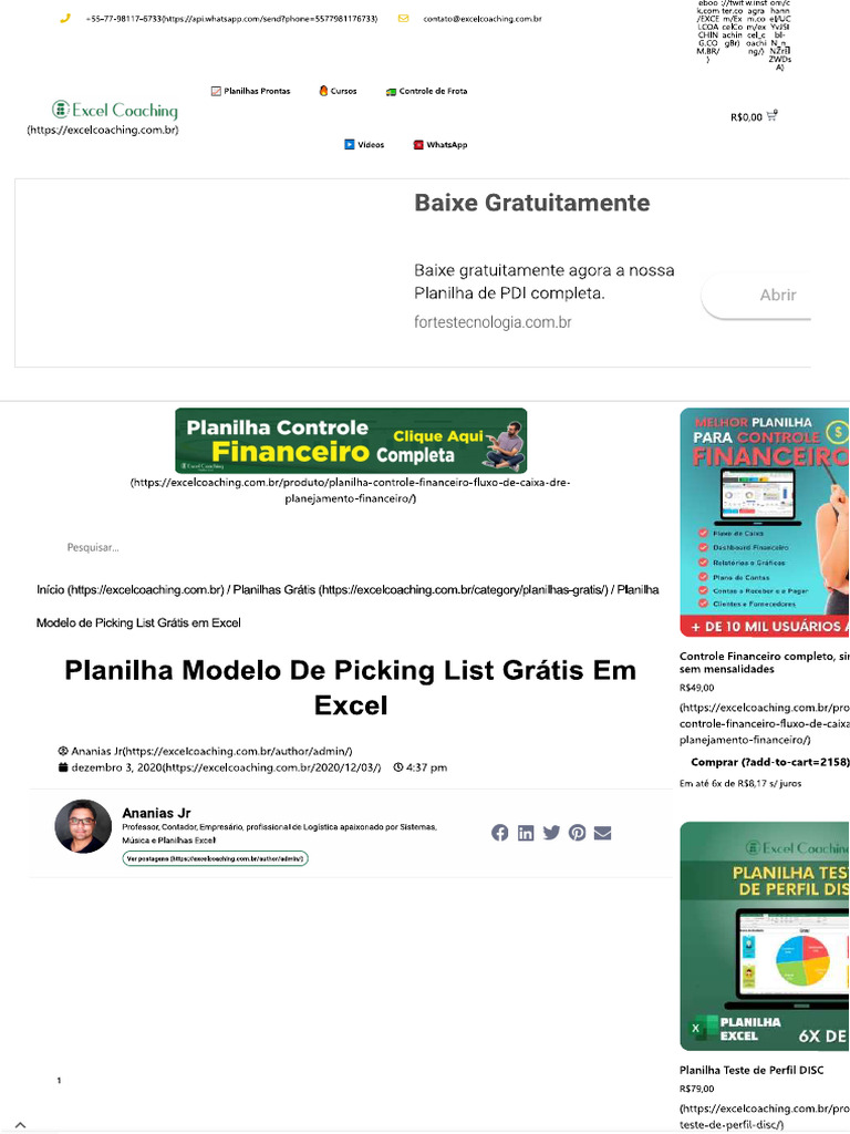 Planilha Modelo de Picking List | PDF