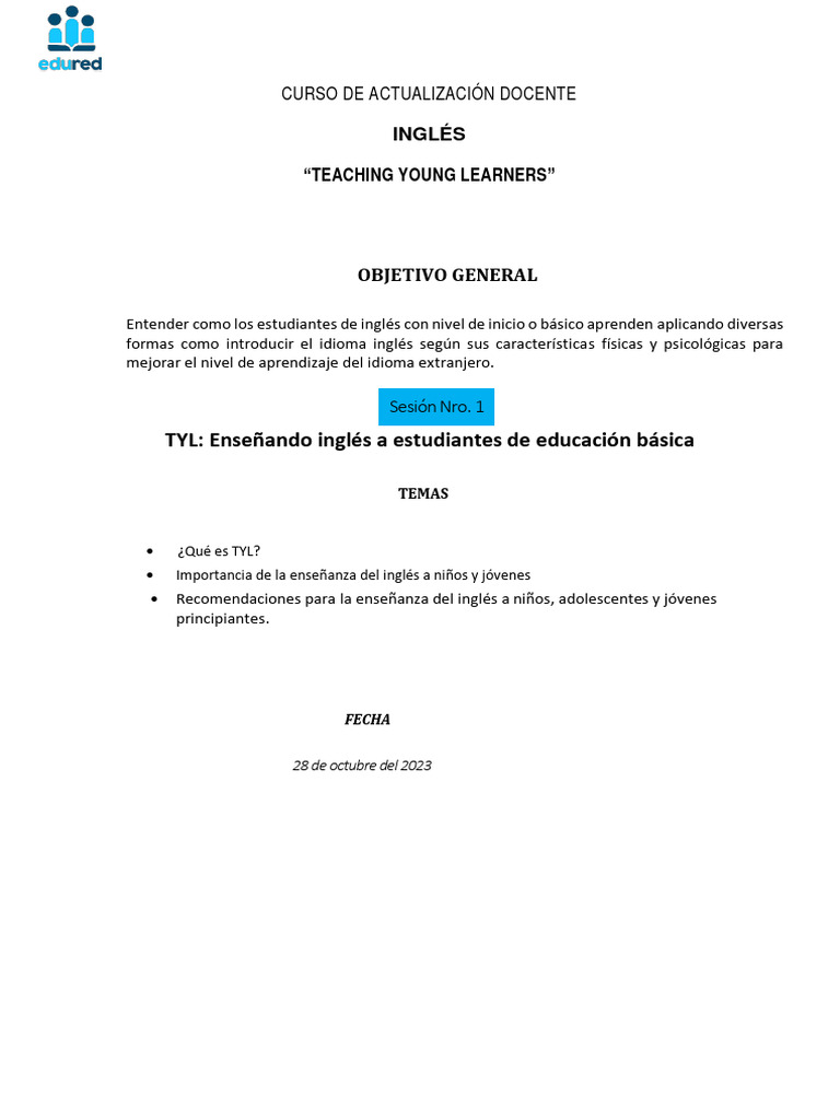 Guía de Sesión 1 Edured | PDF | Enseñando | Aprendizaje