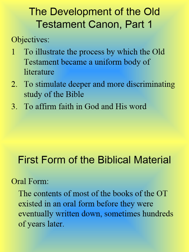 CanonPresentation OT | PDF | Biblical Canon | Septuagint