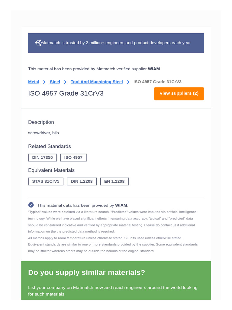 Minfc5914 Iso 4957 Grade 31crv3 | PDF | Pascal (Unit) | Building Engineering