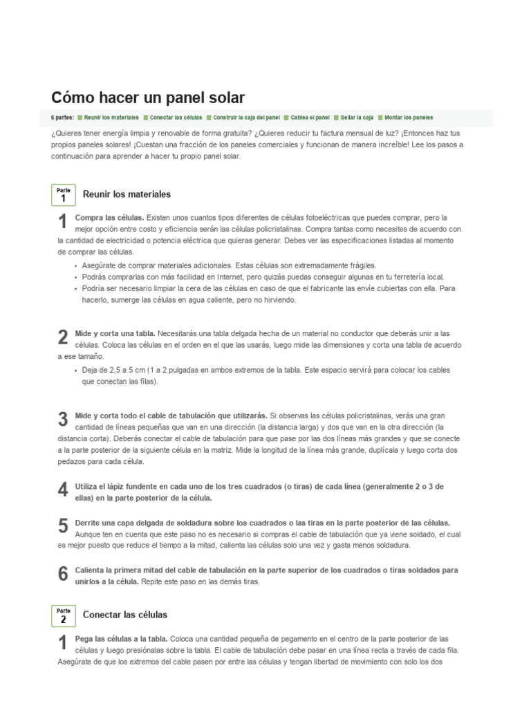 Cómo Hacer Un Panel Solar_ 27 Pasos (Con Fotos) | PDF | Energía solar ...